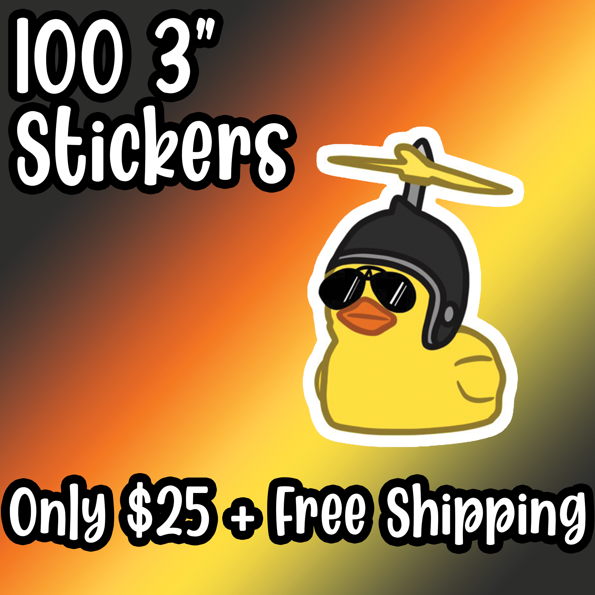 Custom Stickers / 100 3 Inch for $25 – Sticker Duck